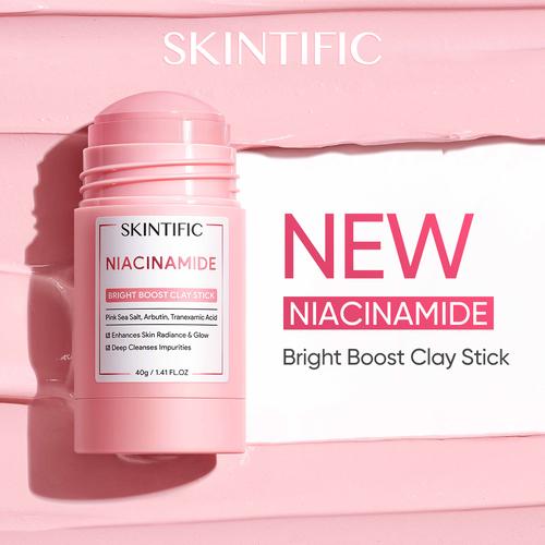 Promo SKINTIFIC Niacinamide Bright Boost Clay Mask Stick Masker Wajah ...