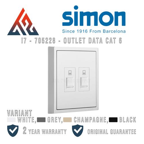 Jual Simon I7 Stop Kontak Twin Socket Data Cat 6 Outlet - 705228 ...