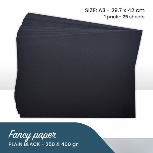 Jual 25 pcs kertas hitam polos tebal A3 kertas kado hitam fancy paper ...