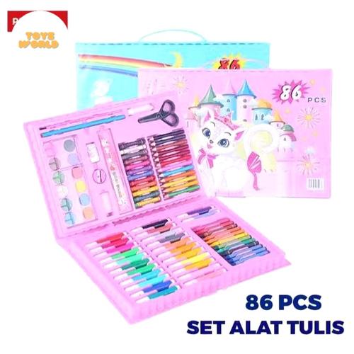 Jual Art Set Isi 86Pcs Crayon Alat Lukis Anak Pensil Warna Cat Air ...