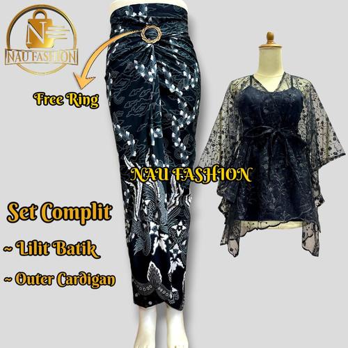 Jual Outfit Atasan Fashion Satu Set Outer brokat cape Brokat Crop ...