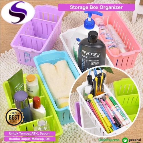 Jual Rak Plastik Serbaguna Partisi 3 Sekat Keranjang Tempat Simpan ...