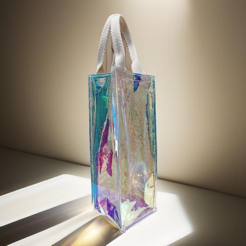 Jual TAS BOTOL HOLOGRAM 1 LITER MIKA TRANSPARAN PLASTIK DENGAN GAGANG ...