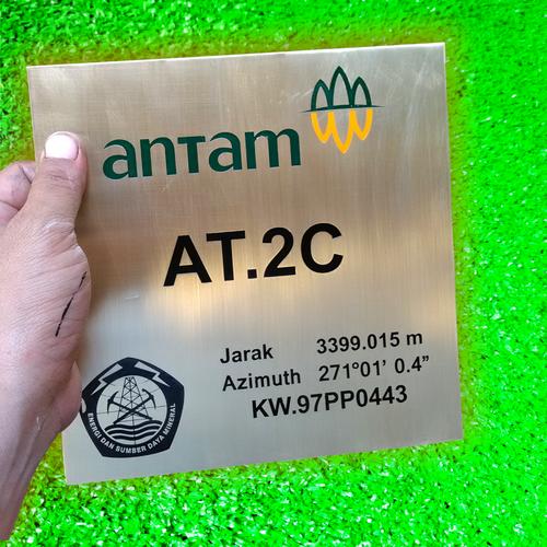Jual Plat Logam Kuningan/Stenlis Tapak Batas Area/Custom 12x12cm ...
