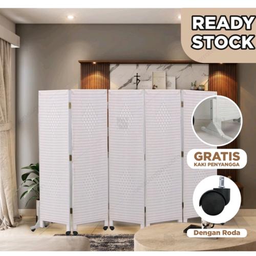 Jual Partisi Ruangan Portable 5 Pintu Dengan Roda Kokoh Berkualitas ...