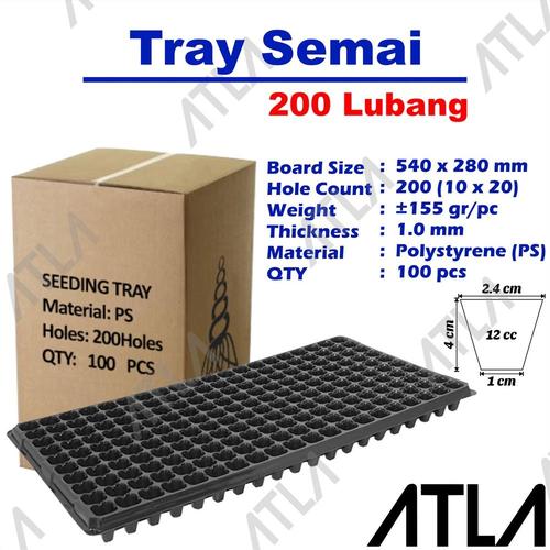 Jual Tray Semai 200 Lubang Traypot Pot Nampan Hidroponik 1 Karton KT007 ...