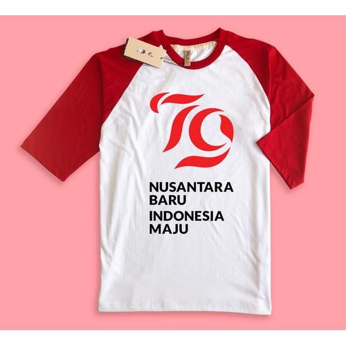Jual Baju Kaos Raglan premium HUT RI 79 Nusantara Baru Indonesia Maju ...