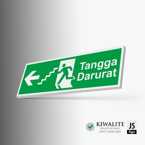 Jual SAFETYSIGN K3 - EVAKUASI TANGGA KIRI - STICKER KIWALITE REFLECTIVE ...