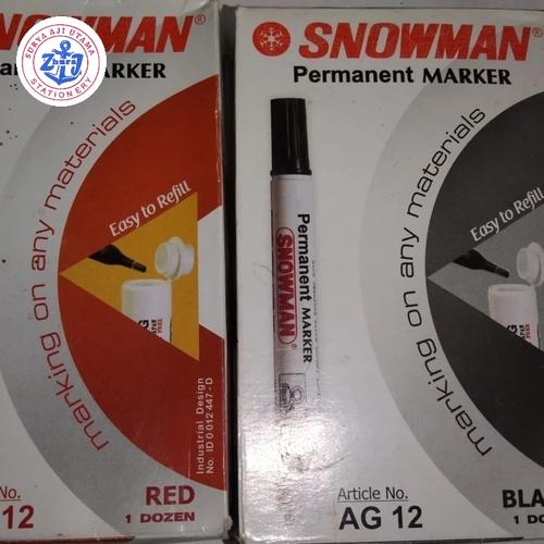 Jual spidol Snowman AG-12/permanent .harga 1 pack isi 12 - Hitam ...