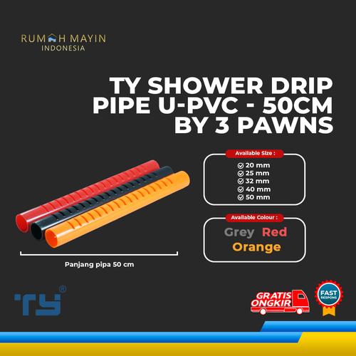 Jual TY Rain Shower Drip Pipe Pipa U-PVC by 3 Pawns - Panjang 50cm ...