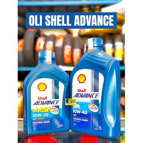 Jual OLI SHELL ADVANCE AX7 0.8 LITER DAN 1 LITER ORIGINAL oli shel ...