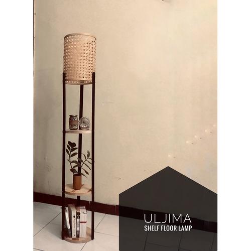 Jual ULJIMA - shelf floor lamp | lampu kayu | lampu rotan | lampu bambu ...
