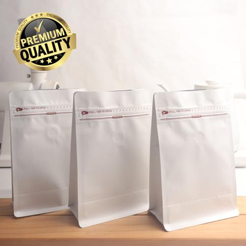 Jual Kemasan Kopi 200 - 250 Gram Putih Kraft Paper Flat Bottom Packaging - Valve - Jakarta Barat ...
