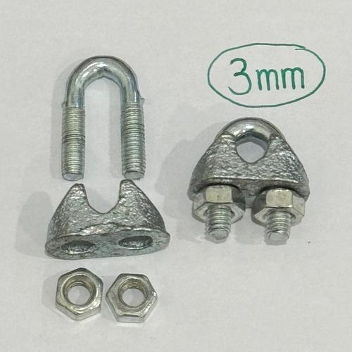 Jual 3mili ( HARGA 1 buah ) klem kabel besi 3mili KECIL klem kabel ...