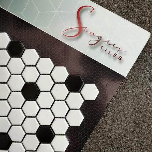 Jual Keramik Lantai Interior - Mosaic Singres Type Black On White Mini ...