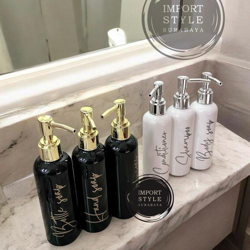 Jual botol GLOSSY 250ML HITAM / PUTIH LONG PIPE GOLD SILVER EDITION ...
