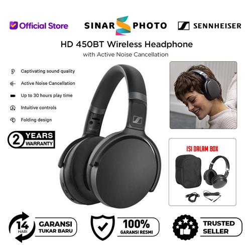 Promo Sennheiser HD 450BT Noise Canceling Wireless Headphones HD450BT HD 450 Cicil 0% 3x - Kota ...