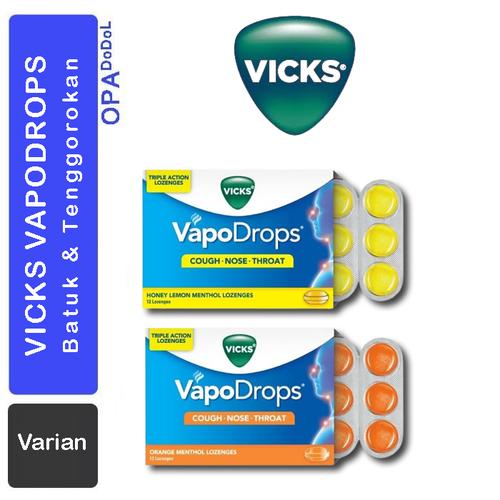 Jual Vicks VapoDrops Cough Nose Throat / Obat Batuk Permen Tenggorokan ...
