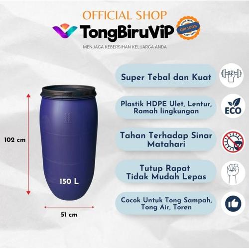 Jual 150l tong biru / tong sampah / gentong air/drum murah & serbaguna ...