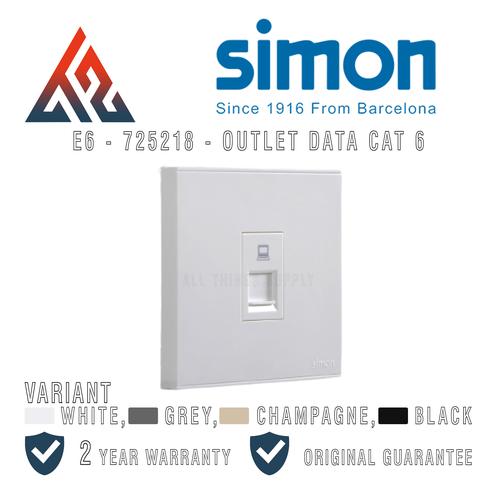 Jual Simon E6 Stop Kontak Single Socket Data Cat 6 Outlet - 725218 ...