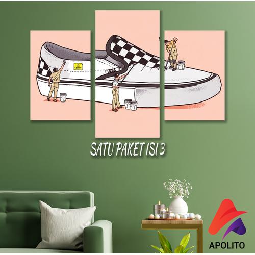 Jual HIASAN DINDING SET ILUSTRASI SEPATU KARTUN ISI 3 KAMAR DEKORASI ...