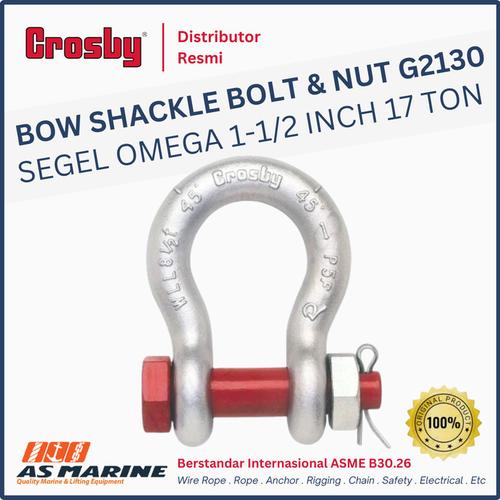 Promo Bow Shackle / Segel Omega Bolt & Nut G2130 1-1/2 Inch 17 Ton ...