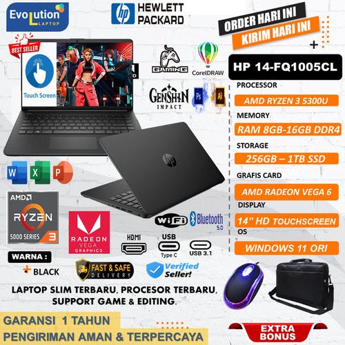 Jual Laptop Gaming HP 14 Amd Ryzen 3 5300U Ram 16GB 1TB SSD black - 3 ...