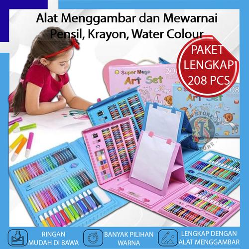 Jual Crayon Set 208 pcs Pensil Warna Lengkap / Alat Menggambar Mewarnai ...