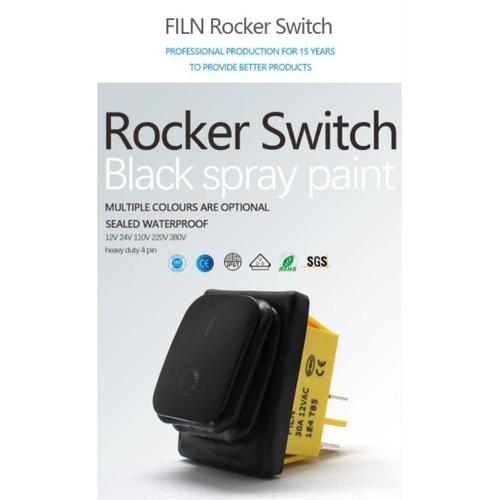 Jual Saklar KCD4 12V 24V 220V 30A 4 Pin Tahan Air Rocker Switch dengan ...