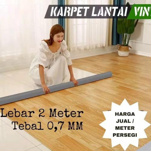 Promo Karpet Vinyl Lantai Tebal Premium Lebar 2 Meter Bahan PVC Anti ...