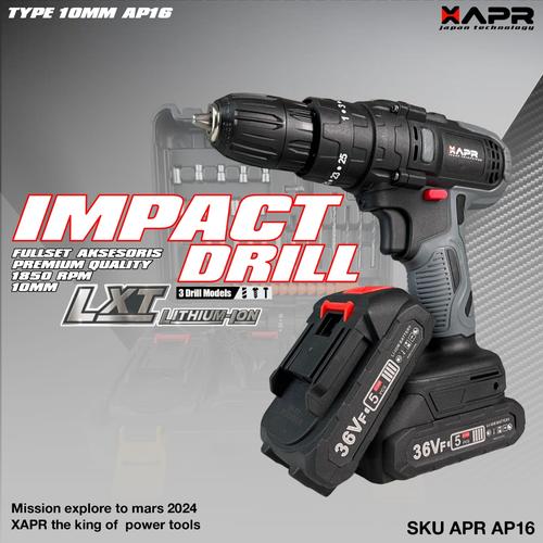 Jual Mesin Bor cordless 36V 10mm APR impact drill type A36V-10 bor ...