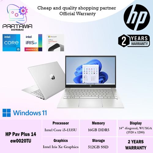 Jual HP Pav Plus 14-ew0020TU/21TU Intel Core i5-1335U 16GB 512GB SSD Win11 Home+OHS21 2Years ...
