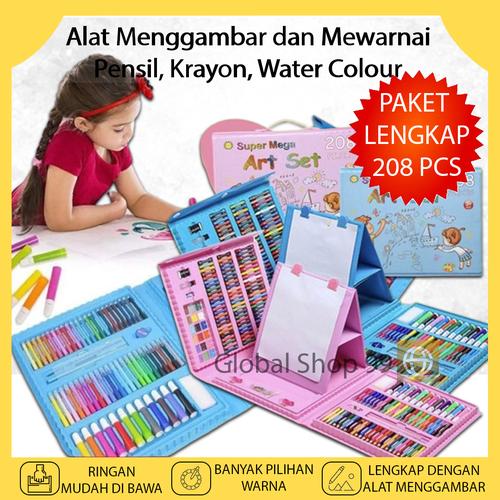 Promo Crayon Set 208 pcs Pensil Warna Lengkap / Alat menggambar ...