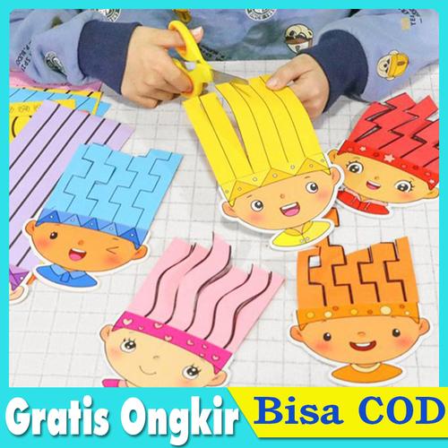 Jual Aktivitas Menggunting Kertas Tempel Mainan Montessori Edukasi Anak ...