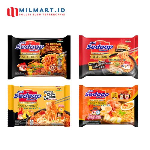 Jual MIE INSTANT SEDAAP SELECTION KOREAN CHEESE SINGAPORE SPICY LAKSA ...