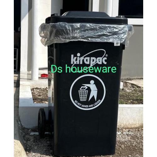 Jual Kotak Tempat Sampah Roda 100 ltr KIRAPAC HITAM KLX9100HTM Dustbin ...