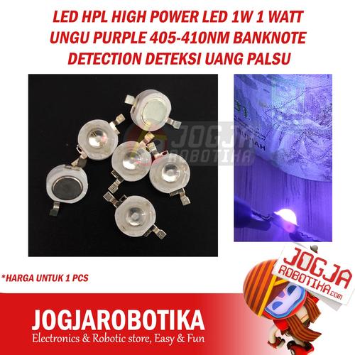 Jual LED HPL HIGH POWER LED 1W 1 WATT UNGU PURPLE 405-410NM BANKNOTE ...