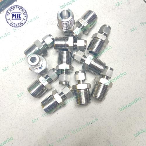Jual Male Connector Tubing 16mm OD x 1/4" NPT SS316 Original - Jakarta ...