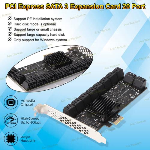 Jual PCIE PCI Express SATA 3 Expansion Card 4 port / 8 Port / 20 port ...