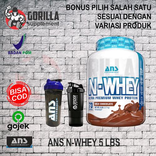 Promo ANS N WHEY / N-WHEY 5LBS whey protein bulking cutting suplemen ...