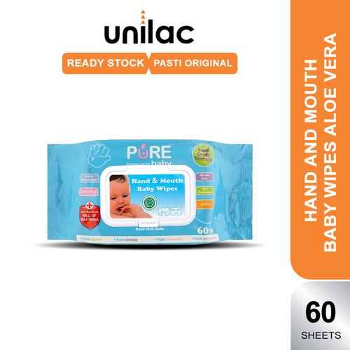 Jual Pure Baby Hand & Mouth Baby Wipes Aloe Vera 60's 1 Pcs Tissue ...