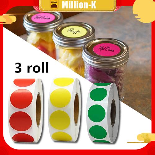 Jual 3 roll Sticker Bulat Dot Label Stiker Bundar Polos Color Dot ...