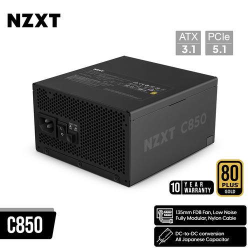 Promo NZXT C850 Gold - 850W 80 Plus Gold Fully Modular ATX 3.1 PCIe 5.1 ...