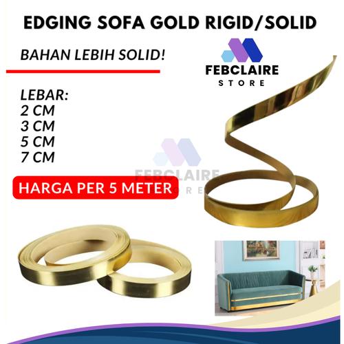 Jual (Per 5 Meter) PVC Edging Gold Sofa Rigid Solid List Variasi Emas ...