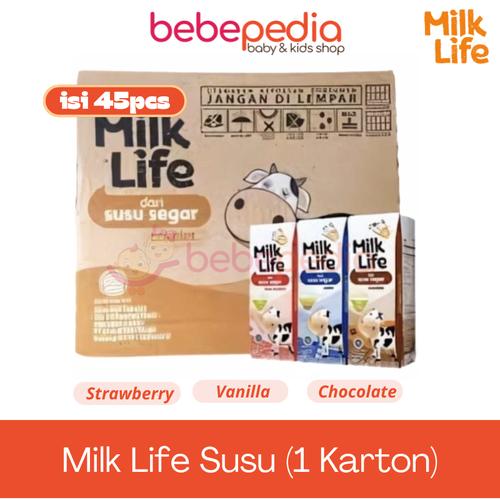 Jual MILK LIFE / SUSU UHT COKLAT / STRAWBERRY / VANILLA 115ML ( 1DUS ...