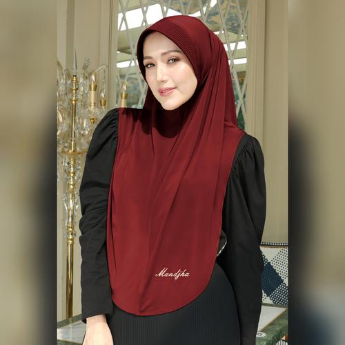 Promo Jasmine Bergo Persian Red Hijab Daily Instan Polos Mandjha Ivan ...