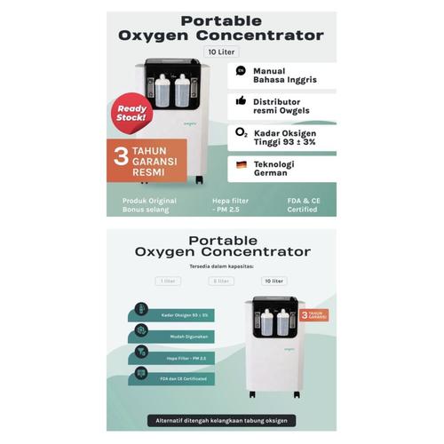 Jual Alat Pernafasan Owgels Oxygen Concentrator 5L & 10L / Pengganti ...