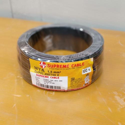 Jual Kabel Listrik Tunggal NYA 1,5mm SUPREME Hitam Roll 100m - Jakarta Pusat - Centro Electric ...