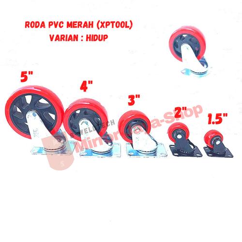 Jual RODA TROLI PVC MERAH 1.5" 2" 3" 4" 5" TIPE HIDUP RODA TROLLEY 1.5 ...