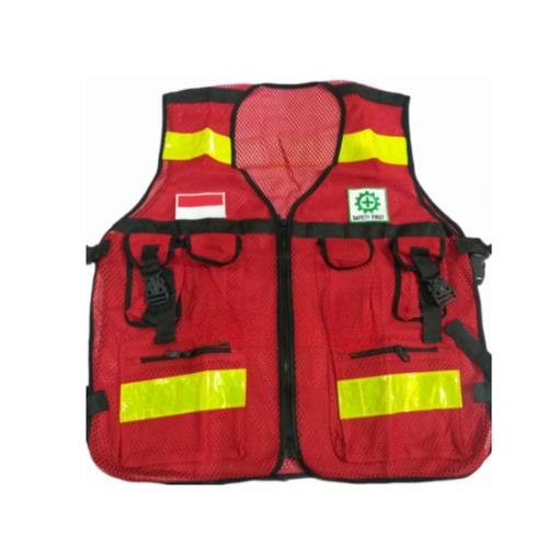 Jual Rompi Proyek 6 Kantong / Rompi Jaring Bordir Logo K3 dan Bendera ...